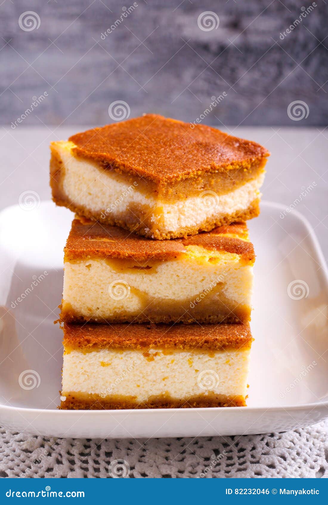 Stack of Pumpkin Cheesecake Bars Stock Photo - Image of treat, homemade ...