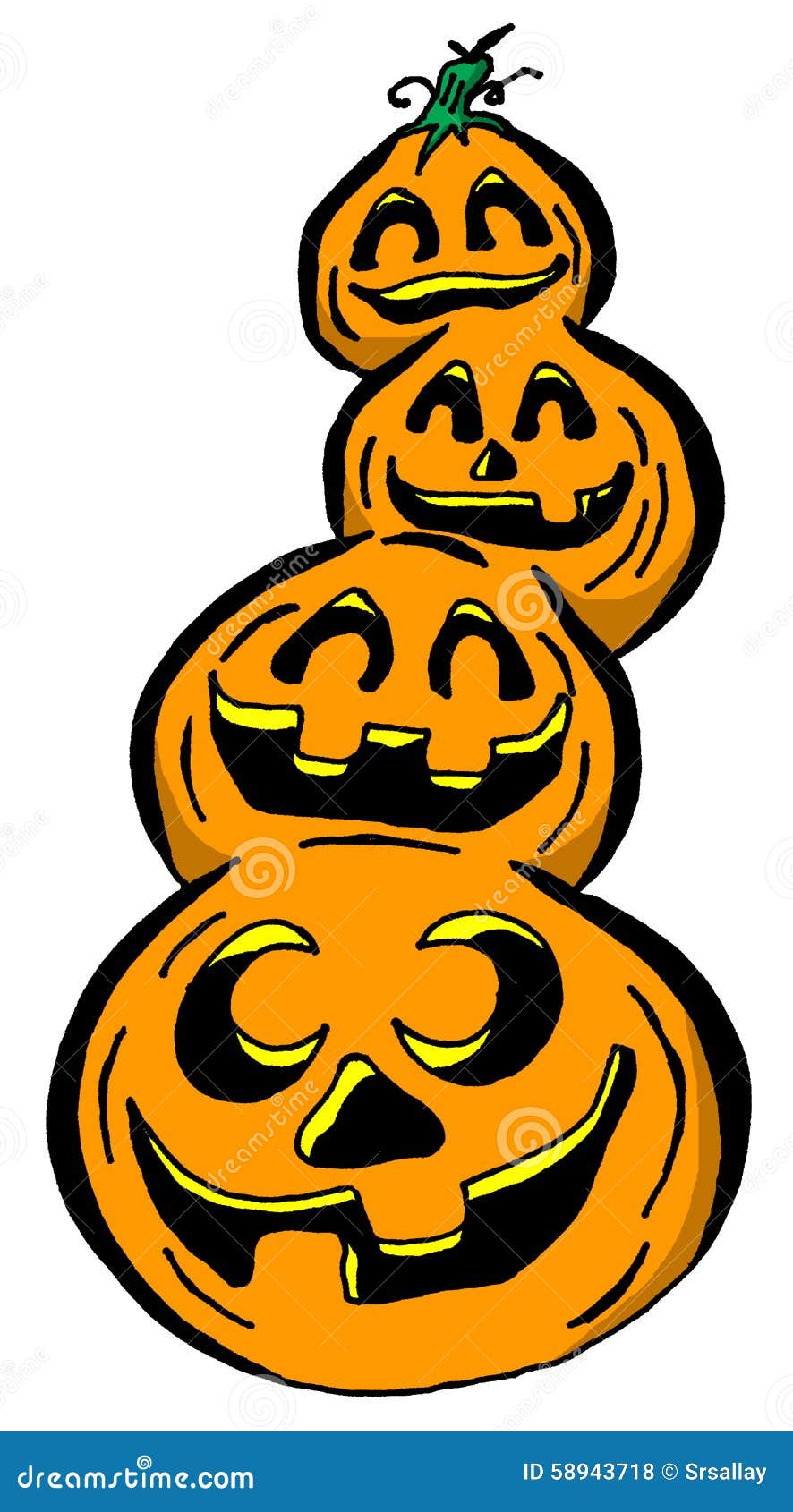 Stack of Pumpkins stock vector. Illustration of season - 58943718