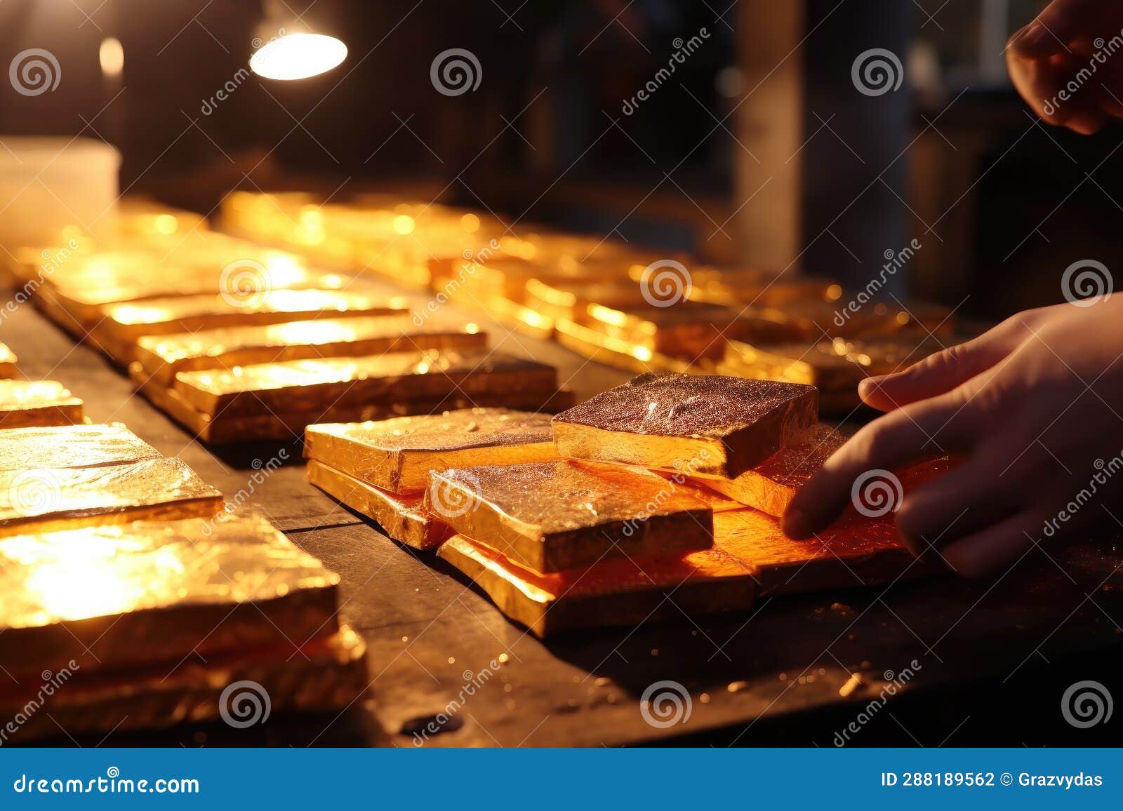 Stack of Pure Gold Bars Inside Gold Factory Stock Illustration ...