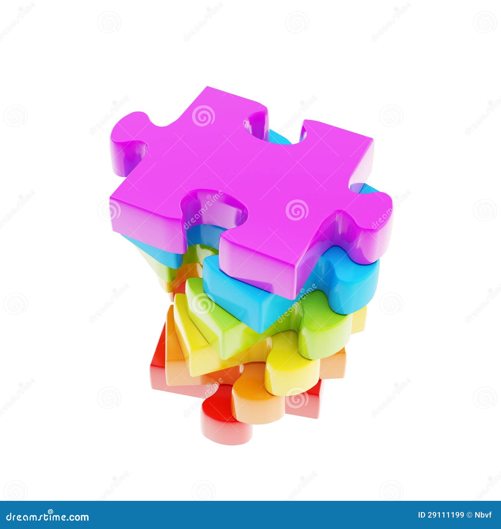 Stack of Puzzle Jigsaw Glossy Pieces Isolated Stock Illustration ...