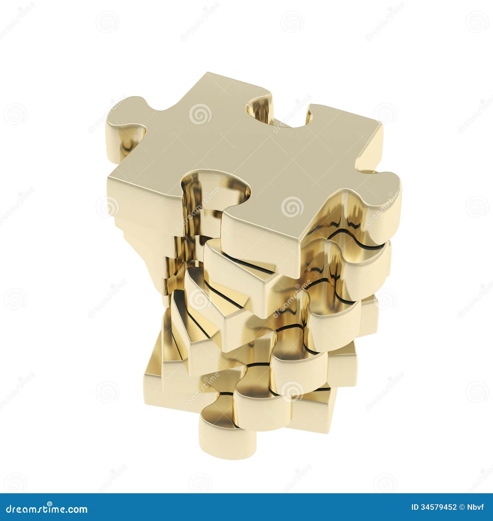 Stack of Puzzle Jigsaw Glossy Pieces Isolated Stock Illustration ...