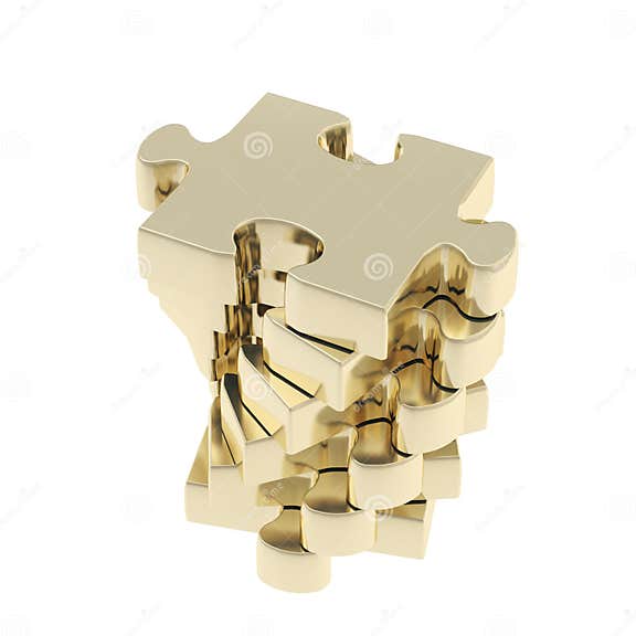 Stack of Puzzle Jigsaw Glossy Pieces Isolated Stock Illustration ...