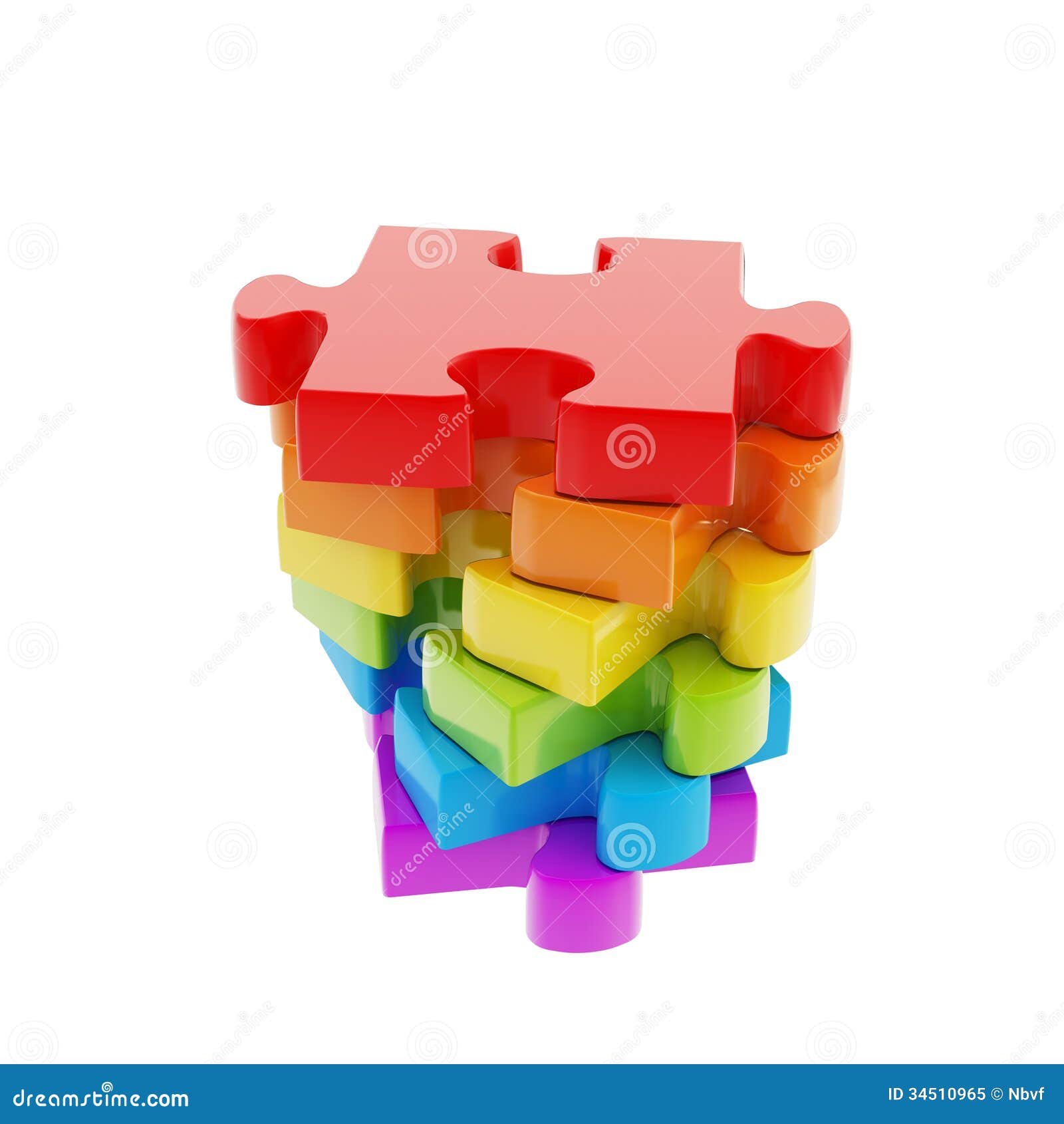 Stack of Puzzle Jigsaw Glossy Pieces Isolated Stock Illustration ...