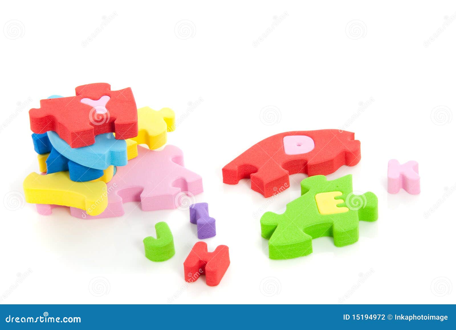 Stack of puzzle pieces stock photo. Image of letters - 15194972