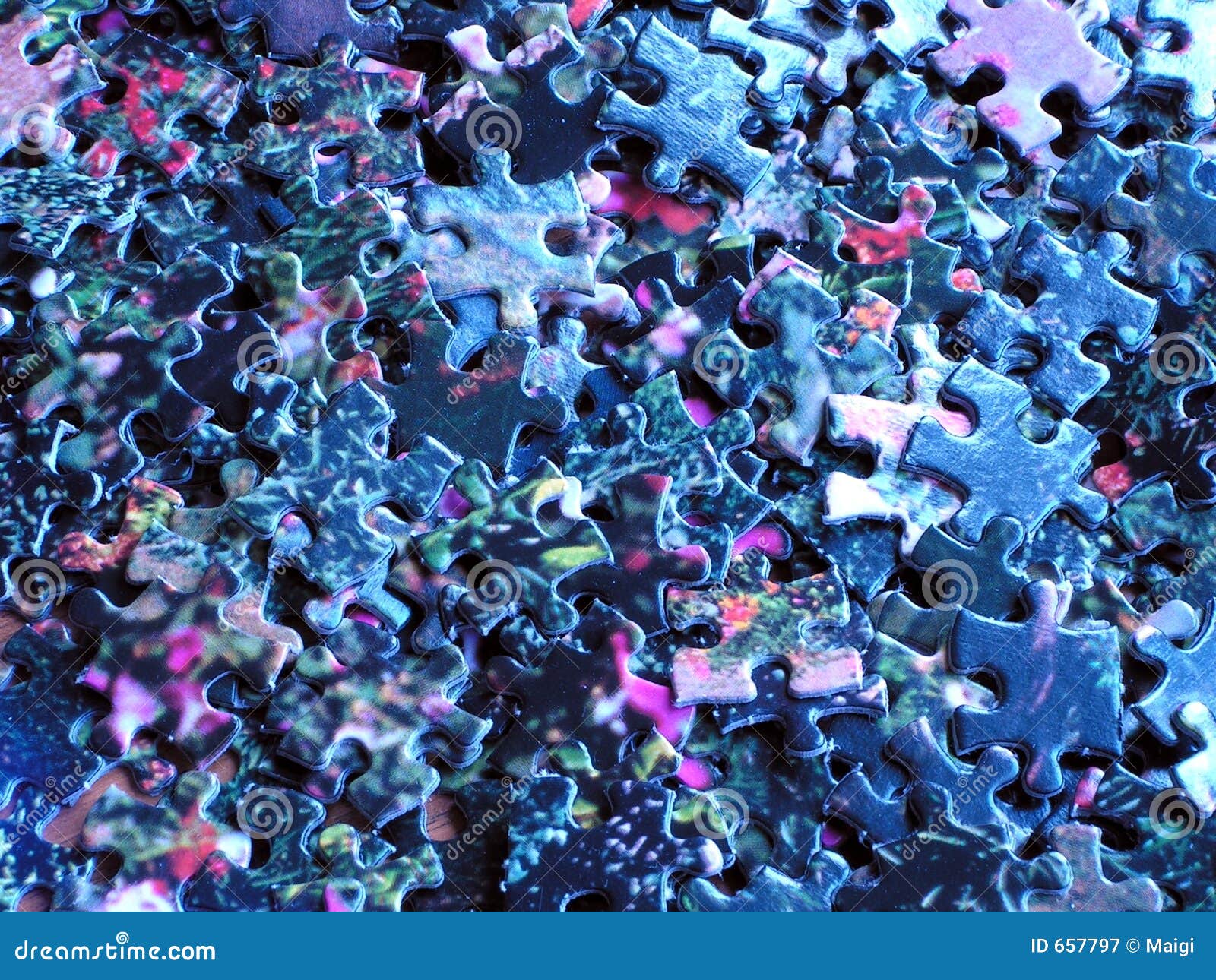 Stack of Puzzle Pieces: Blue Stock Image - Image of links, design: 657797