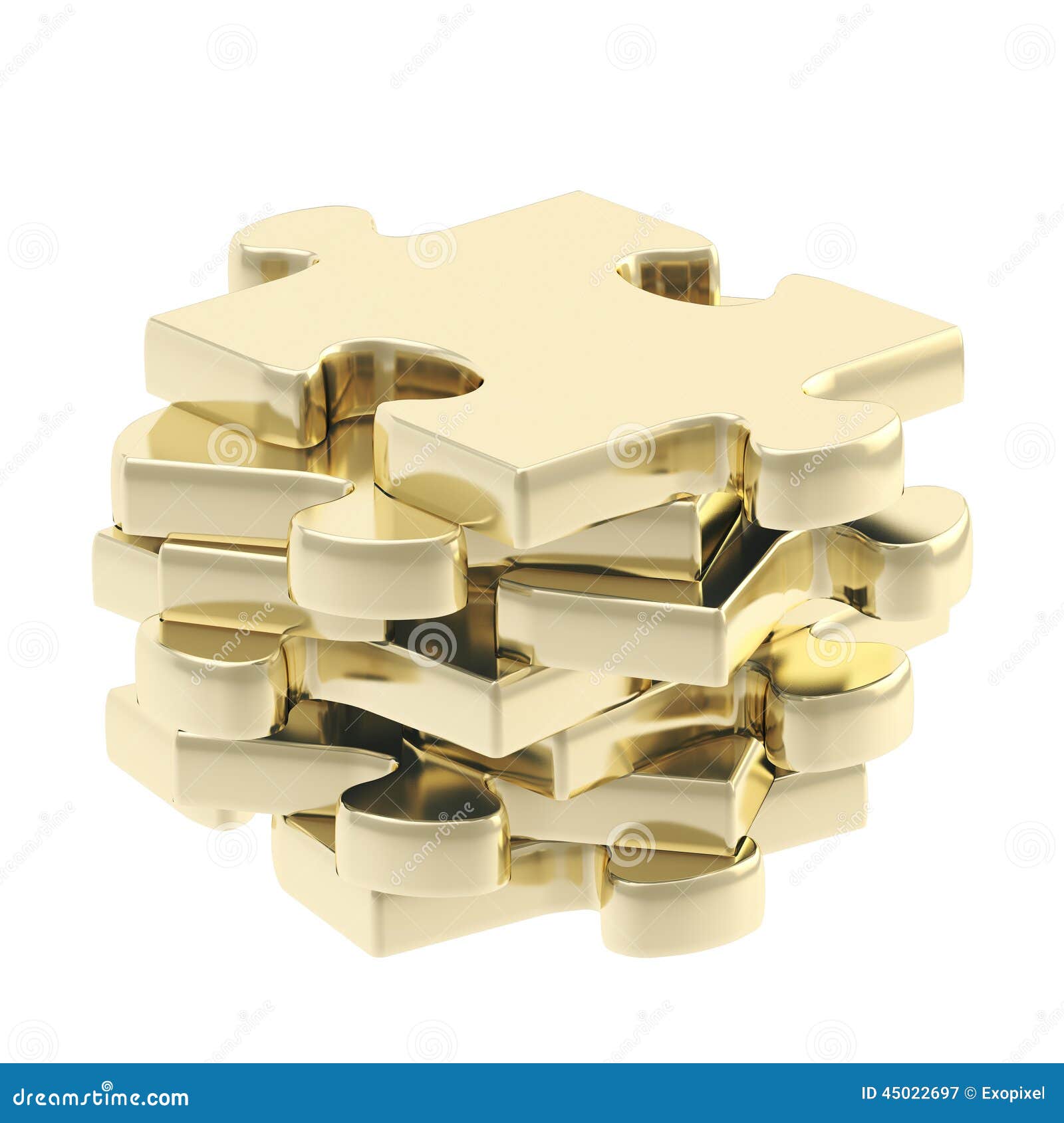 Stack of a Puzzle Pieces Isolated Stock Illustration - Illustration of ...
