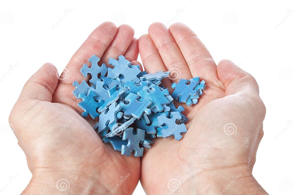 Stack of puzzles palms. stock image. Image of puzzle - 24812193