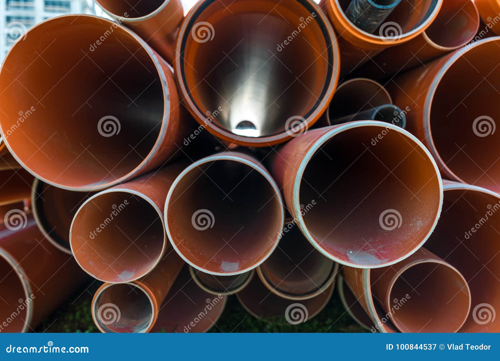 Stack of pvc pipes stock image. Image of business, drain - 100844537
