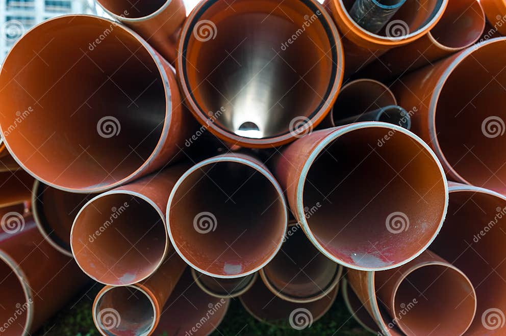 Stack of pvc pipes stock image. Image of business, drain - 100844537