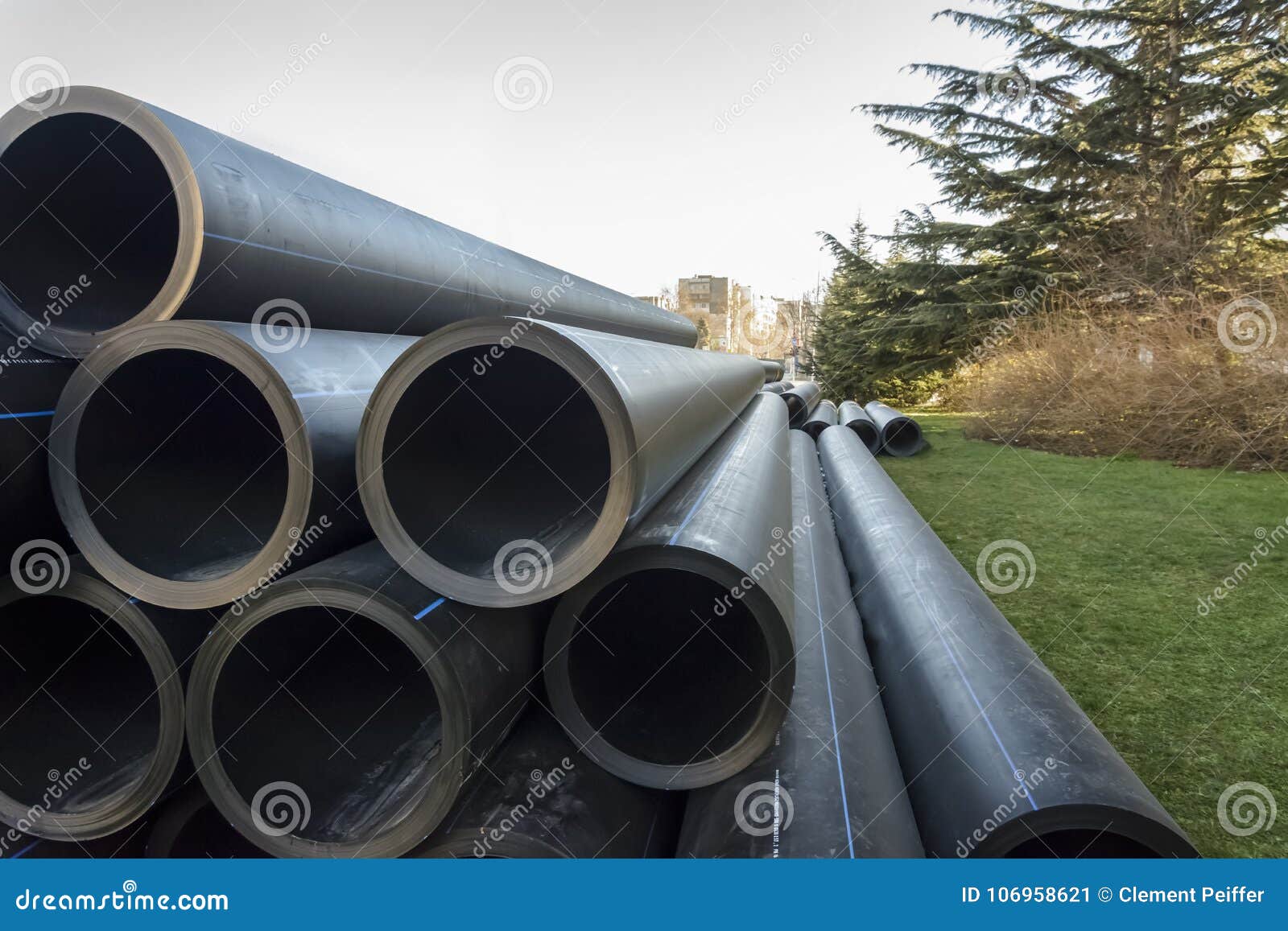 Stack of PVC water pipes stock image. Image of pipes - 106958621