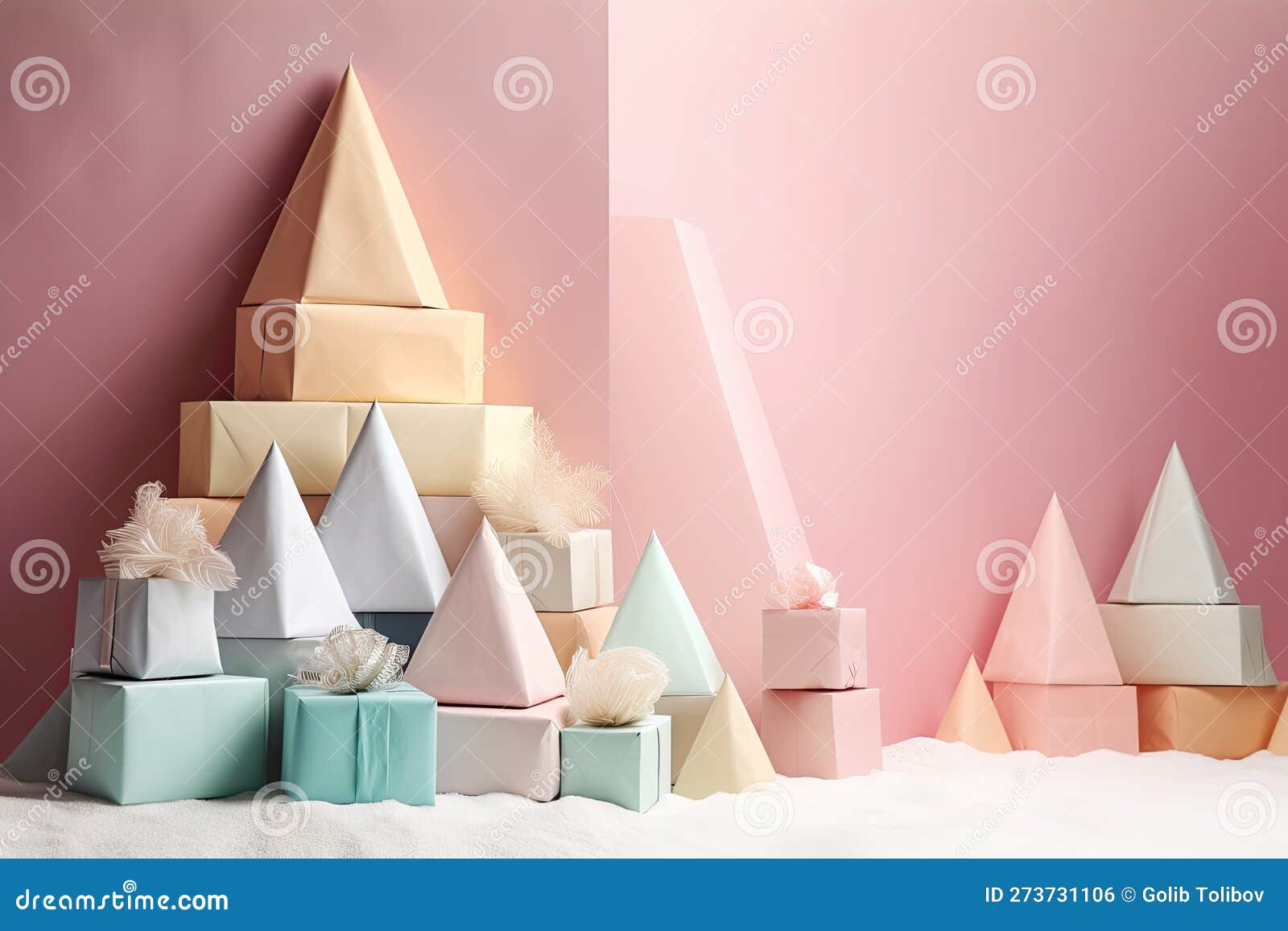 A Stack of Pyramid Shaped Boxes of Different Colors with. Generative AI ...