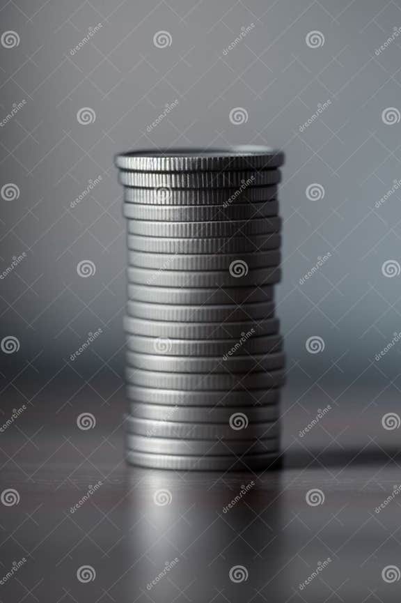 Stack of Quarters in the Dark Stock Photo - Image of pennies, objects ...