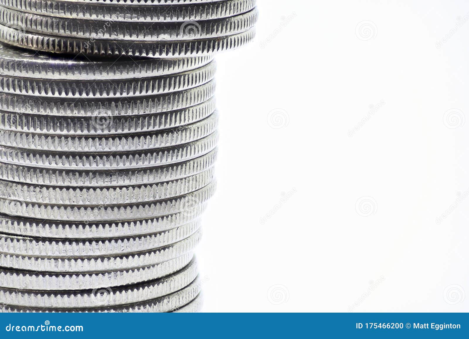 Stack of quarters stock photo. Image of money, white - 175466200