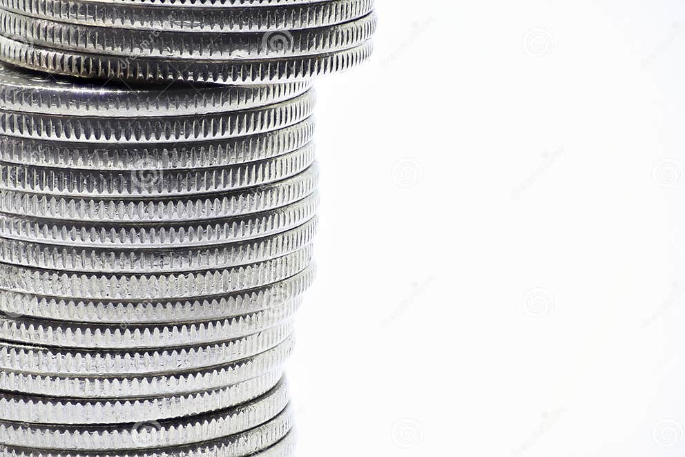 Stack of quarters stock photo. Image of money, white - 175466200