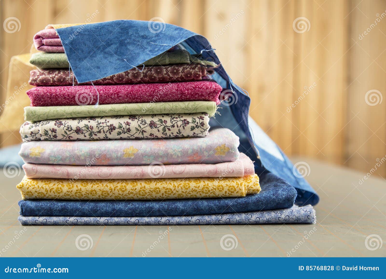 Stack of Quilt Cotton Print Material Stock Photo - Image of quilt, edge ...