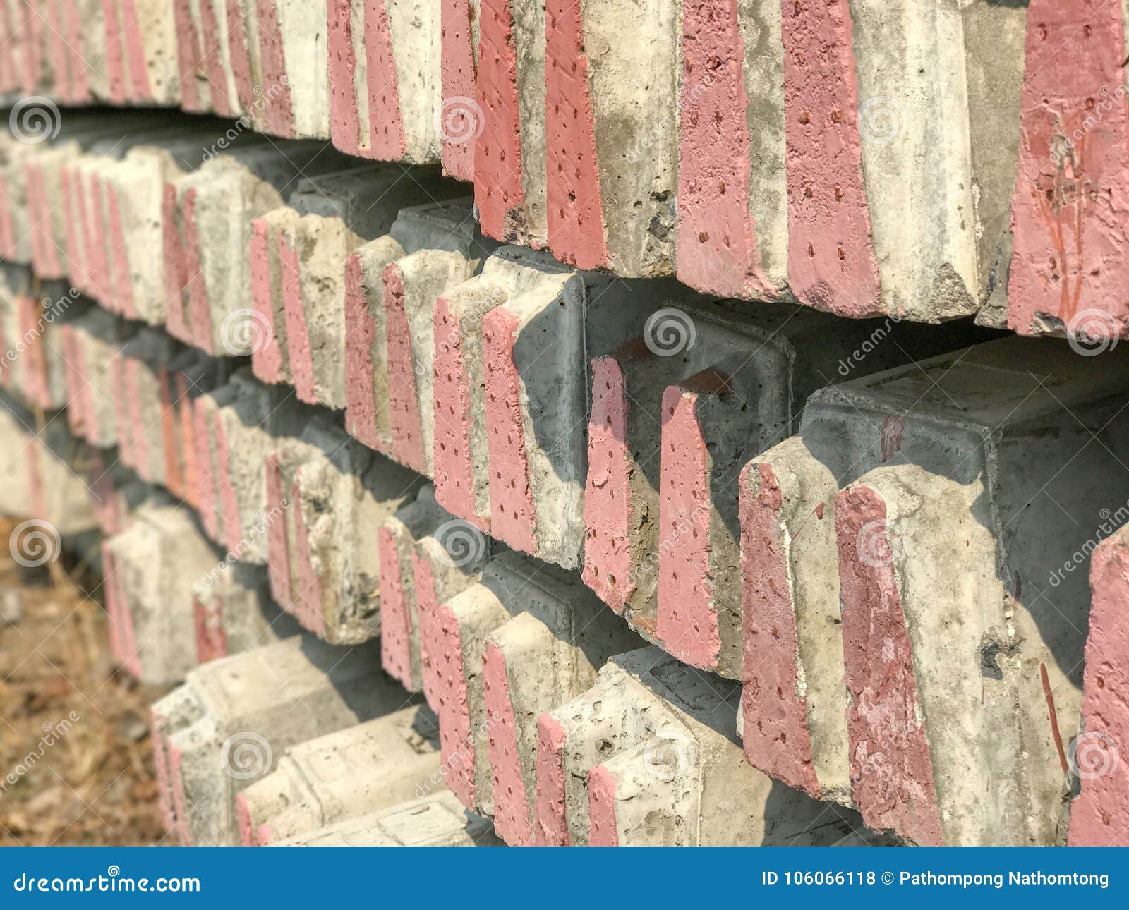 Stack of the Railway Sleepers Concrete Stock Photo - Image of railroad ...