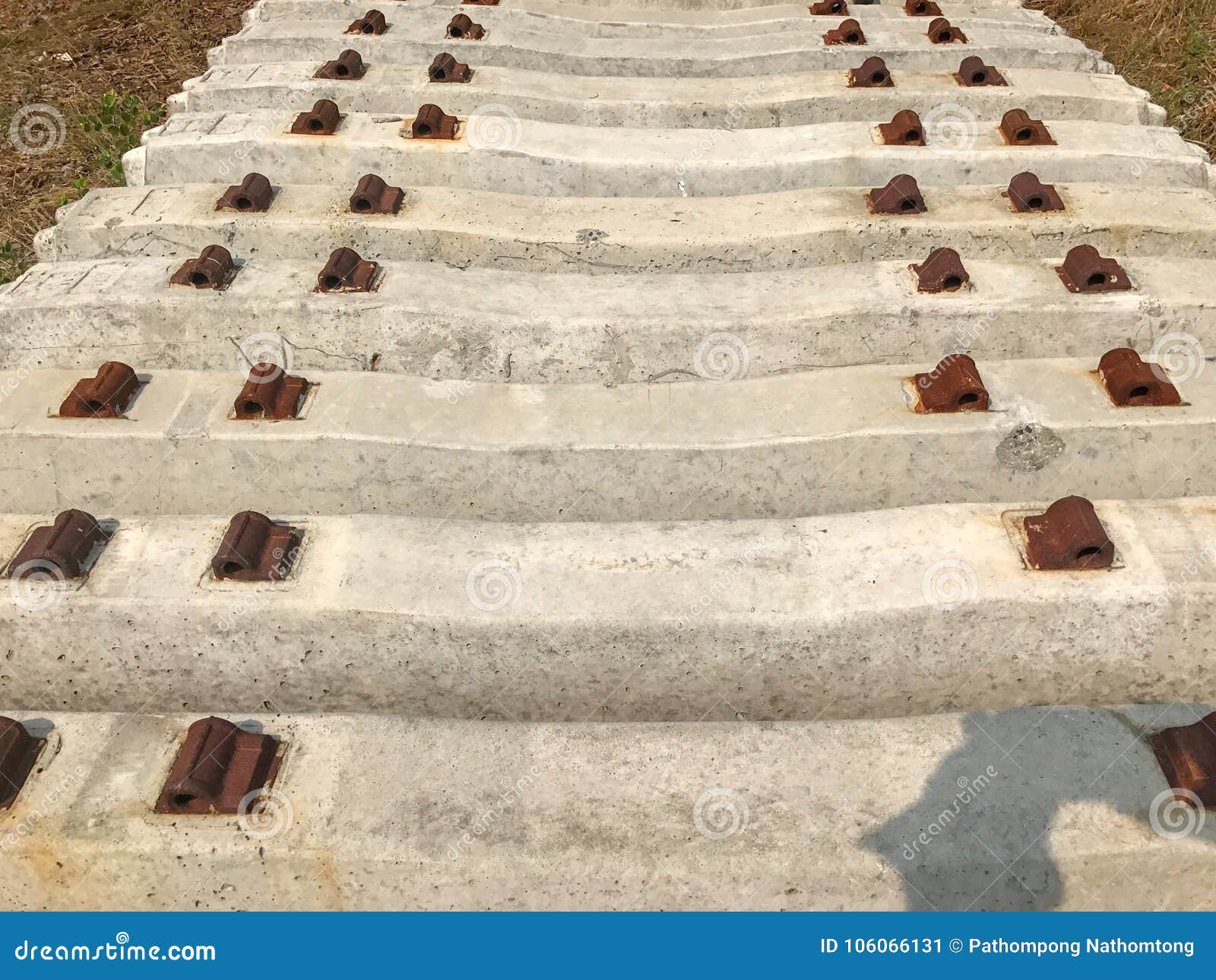 Stack of the Railway Sleepers Concrete Stock Image - Image of industry ...