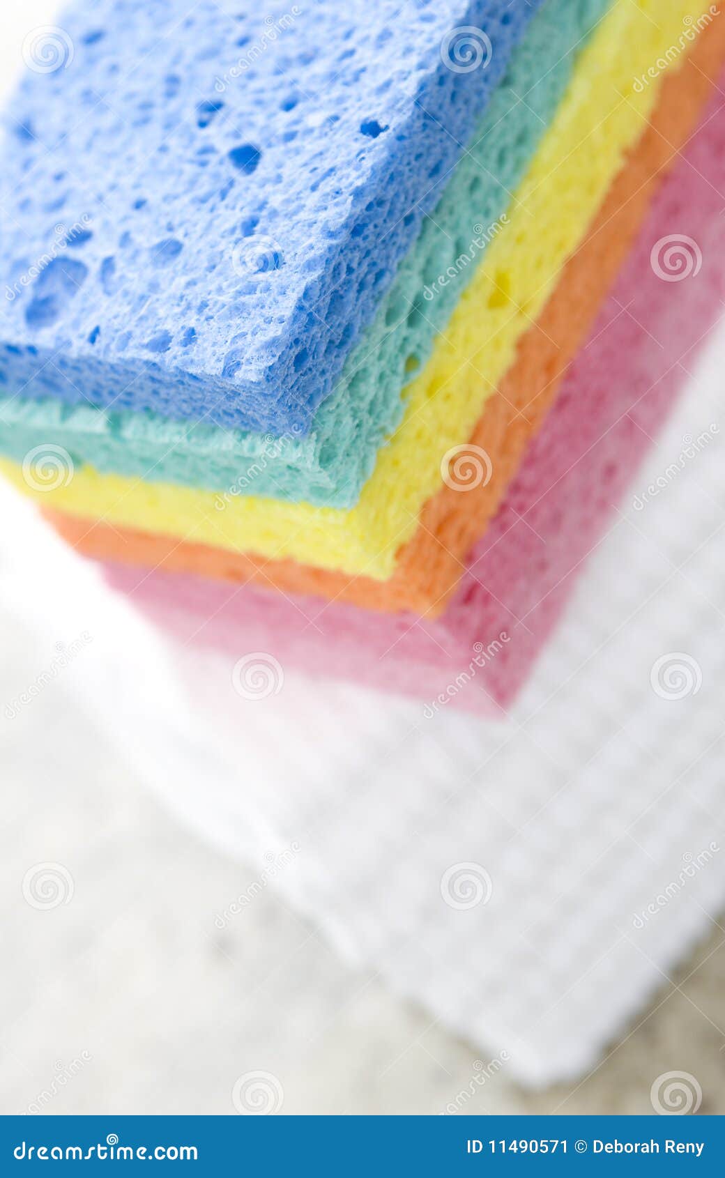 Stack of Rainbow Sponges - Close-up Stock Image - Image of germfree ...