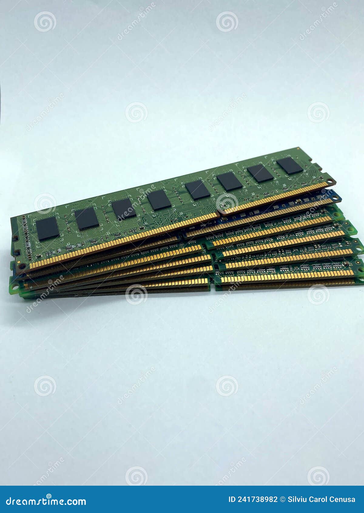 Stack of RAM Memory Closeup View Isolated on White Background Stock ...