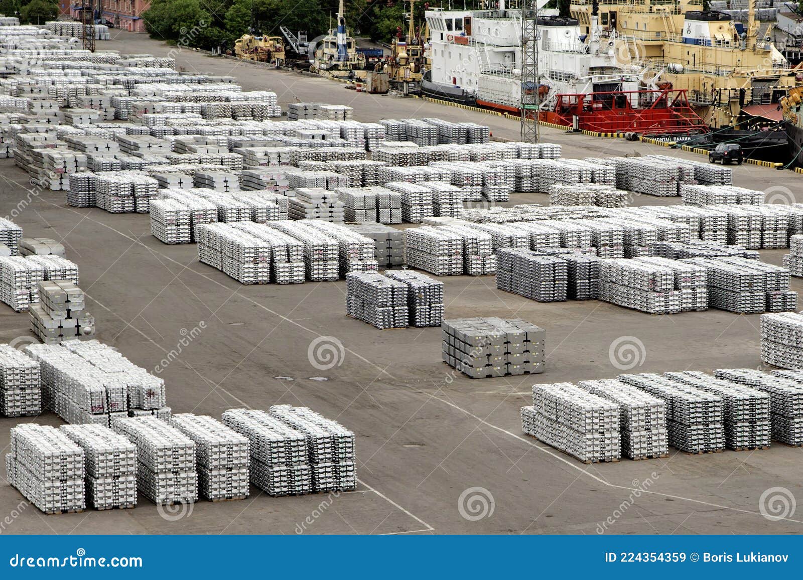 Stack of Raw Aluminium Ingot in Cargo Port Stock Illustration ...