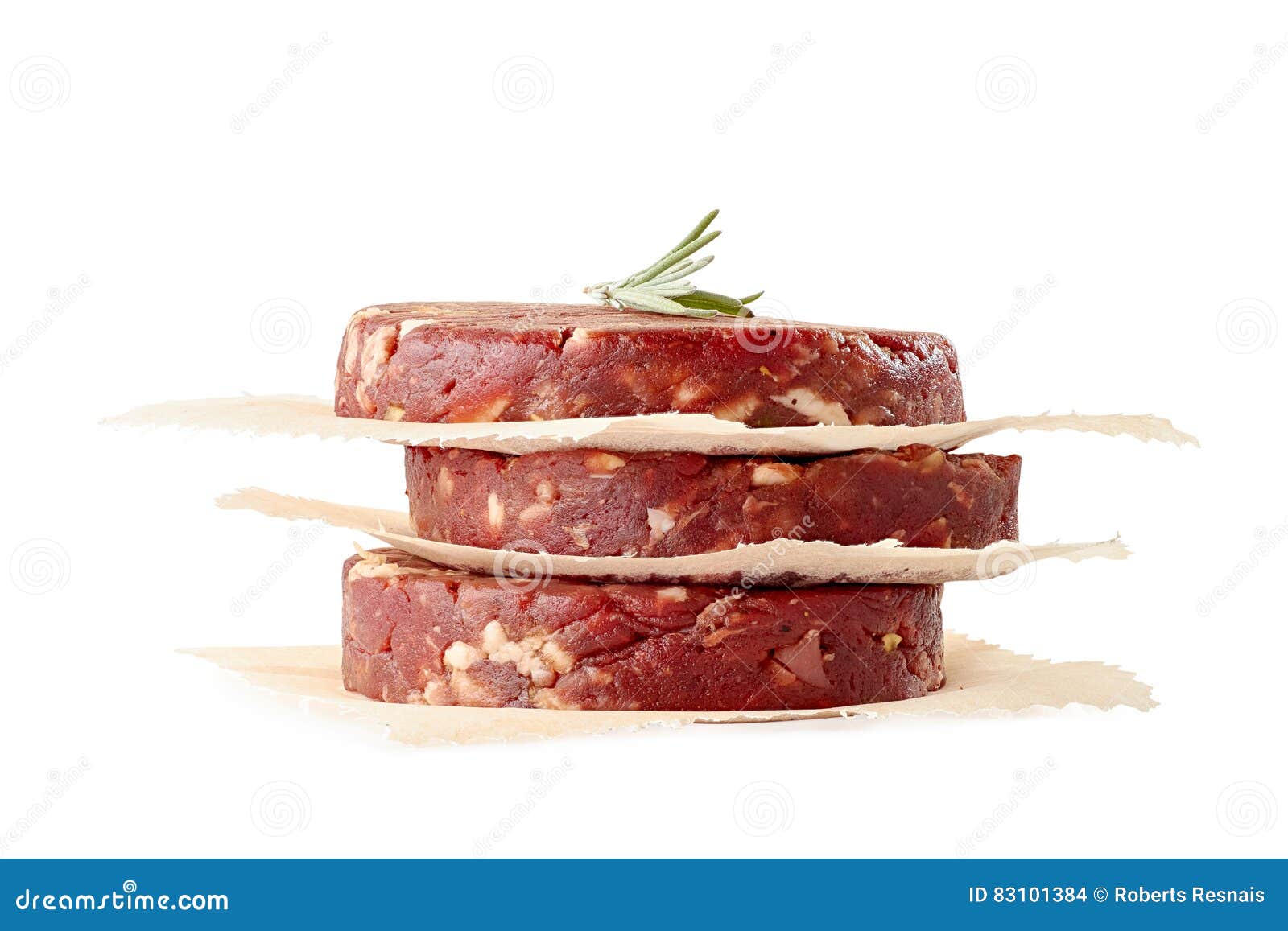 Stack of Raw Beef Burger Patties on White Stock Photo - Image of ...