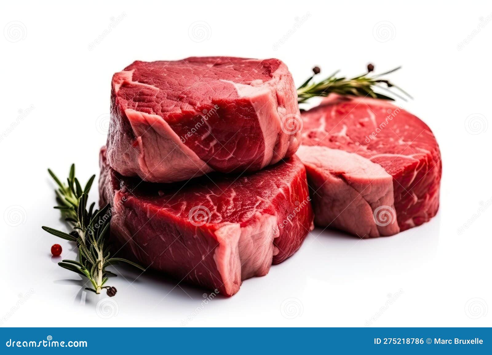 A Stack of Raw Beef Steaks - AI Generative Stock Illustration ...