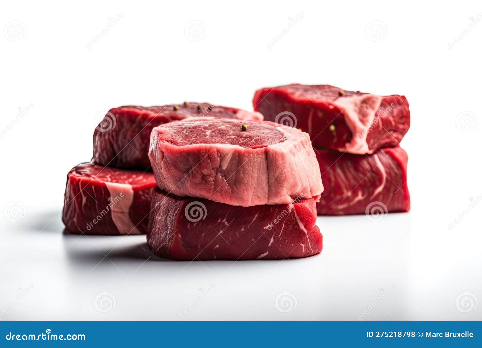 A Stack of Raw Beef Steaks - AI Generative Stock Illustration ...