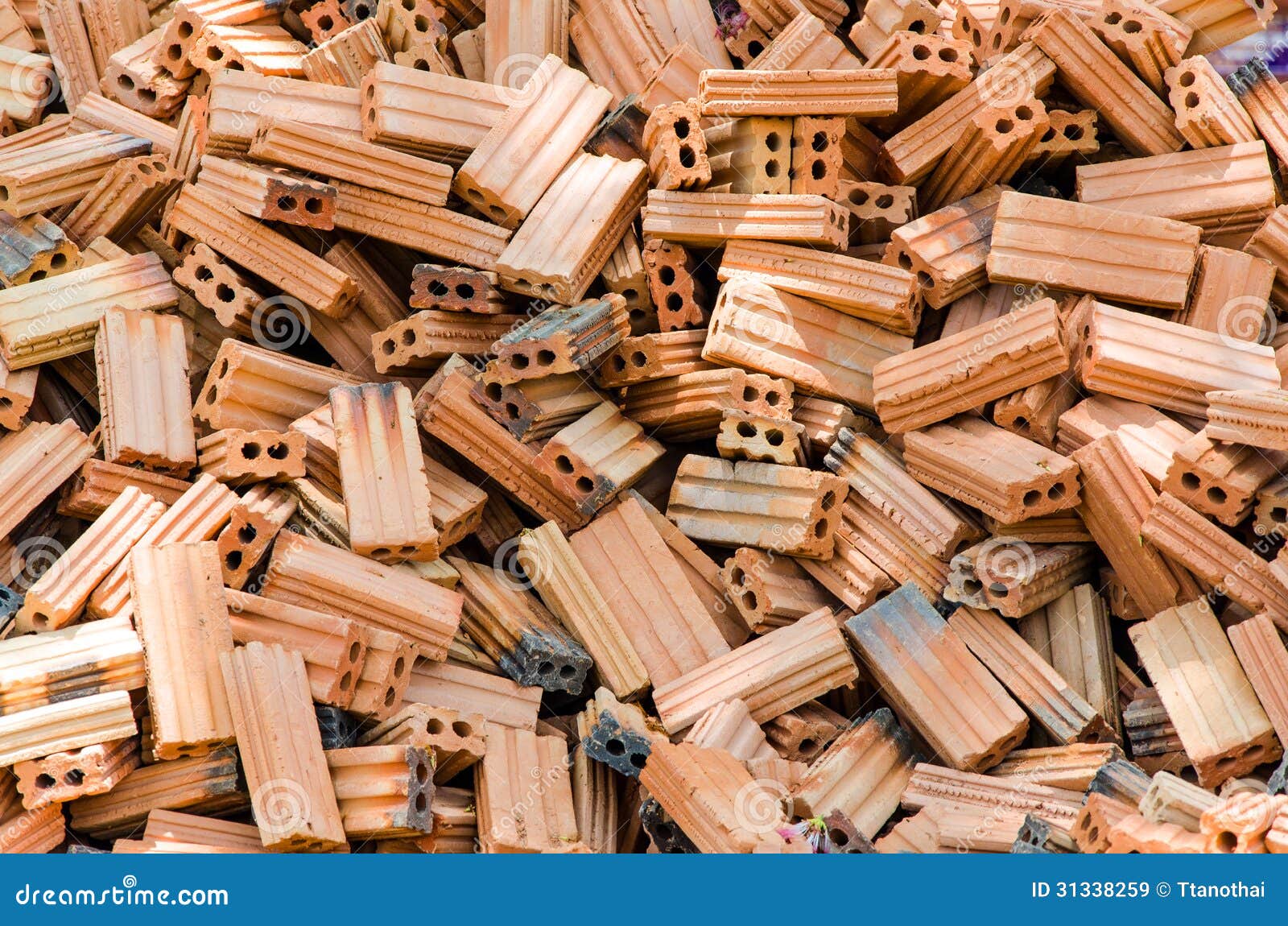 Stack of Raw Bricks Texture Stock Image - Image of closeup, labor: 31338259