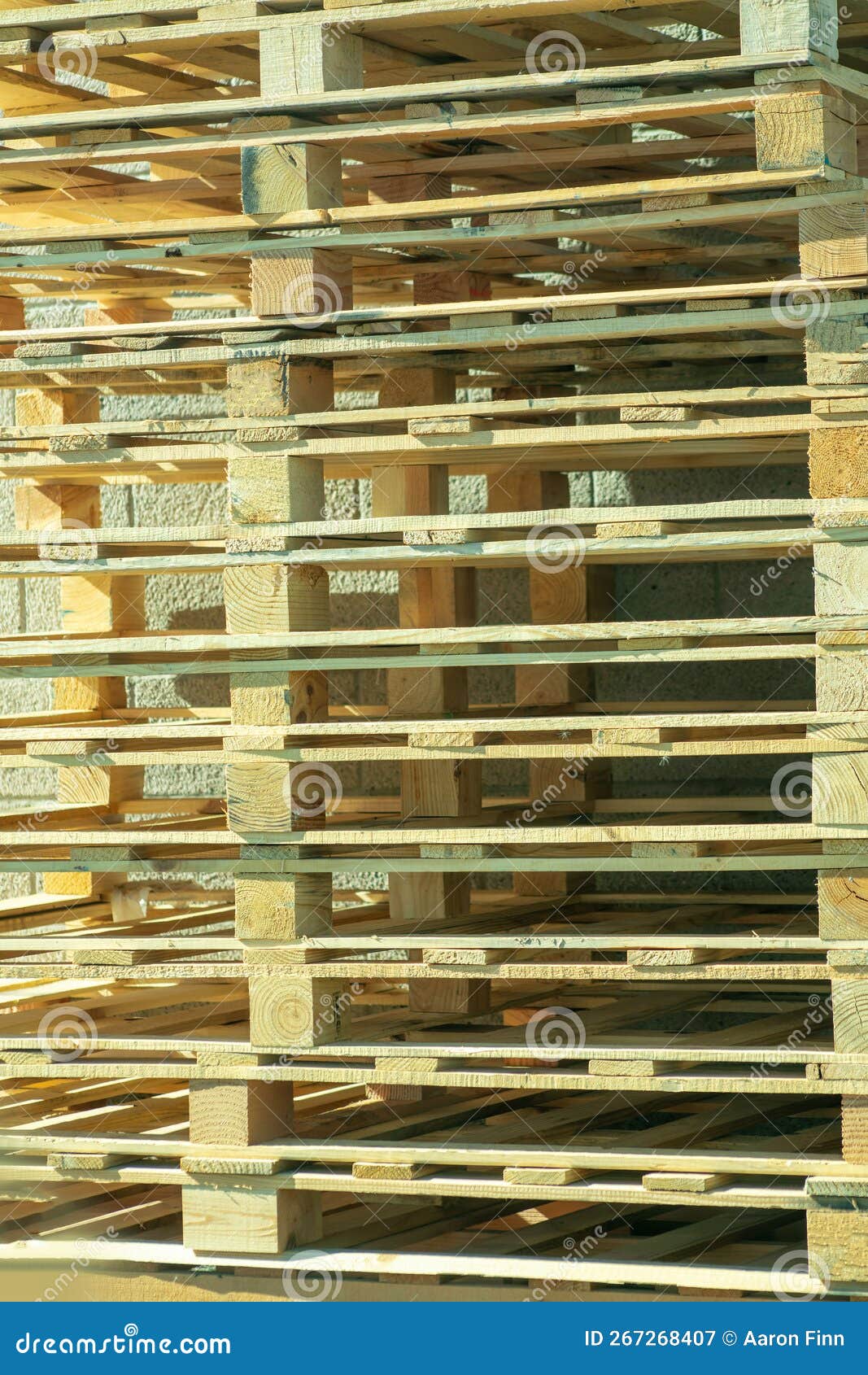 Stack of Raw Construction or Industrial Warehouse Pallets Used To ...