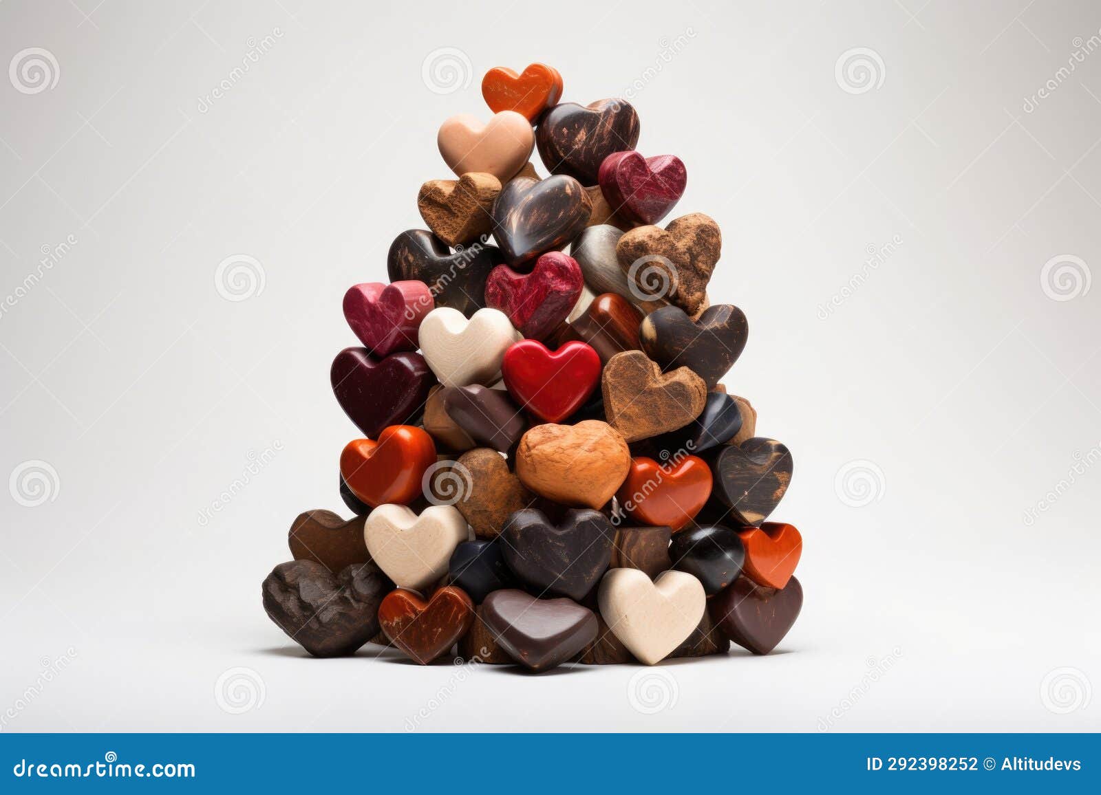 A Stack of Real Heart-shaped Objects Mimicking the Heart Emoji Stock ...