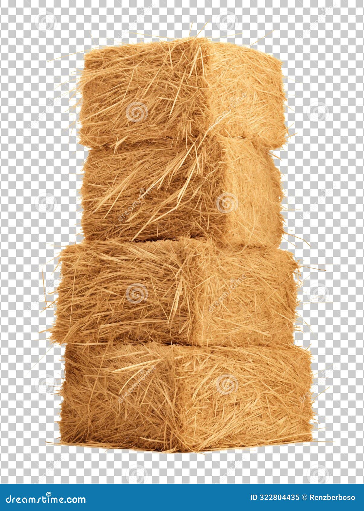 Stack of Rectangle or Square Hay Bale Isolated on Transparent ...