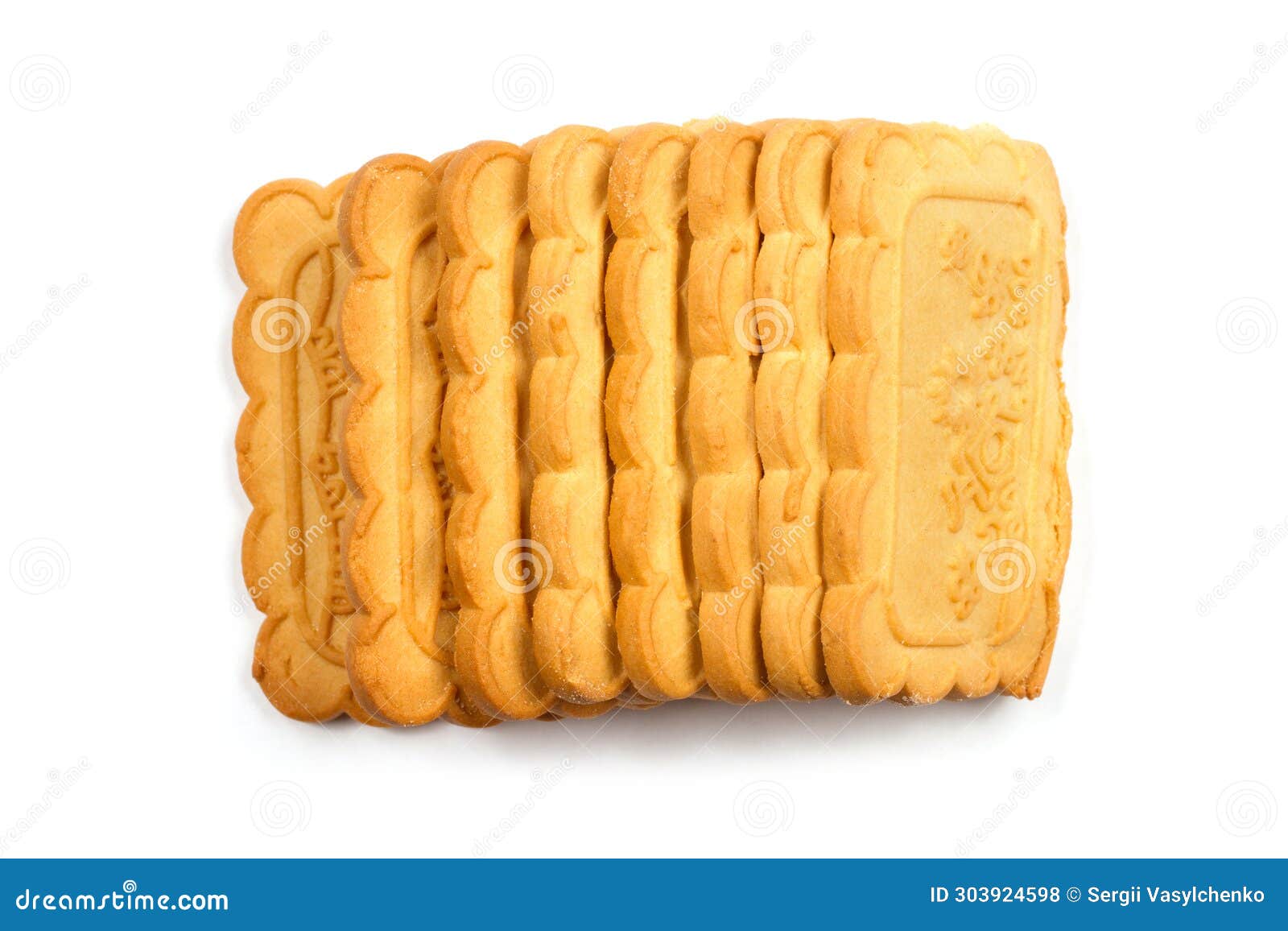 Stack of Rectangular Biscuits on White Background. Stock Photo - Image ...