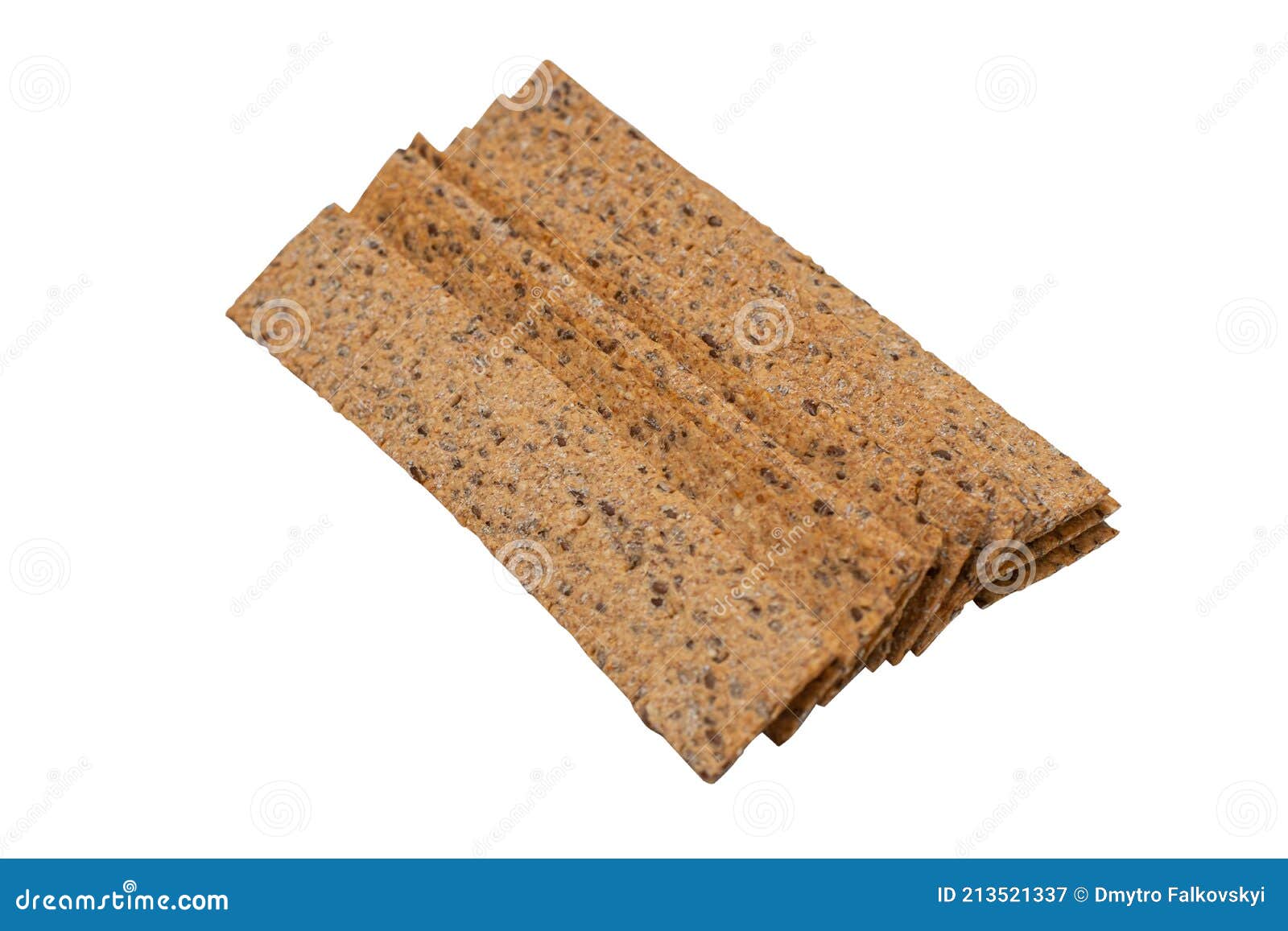 Stack of Rectangular Bread Crisps Isolated on White Background. Top ...