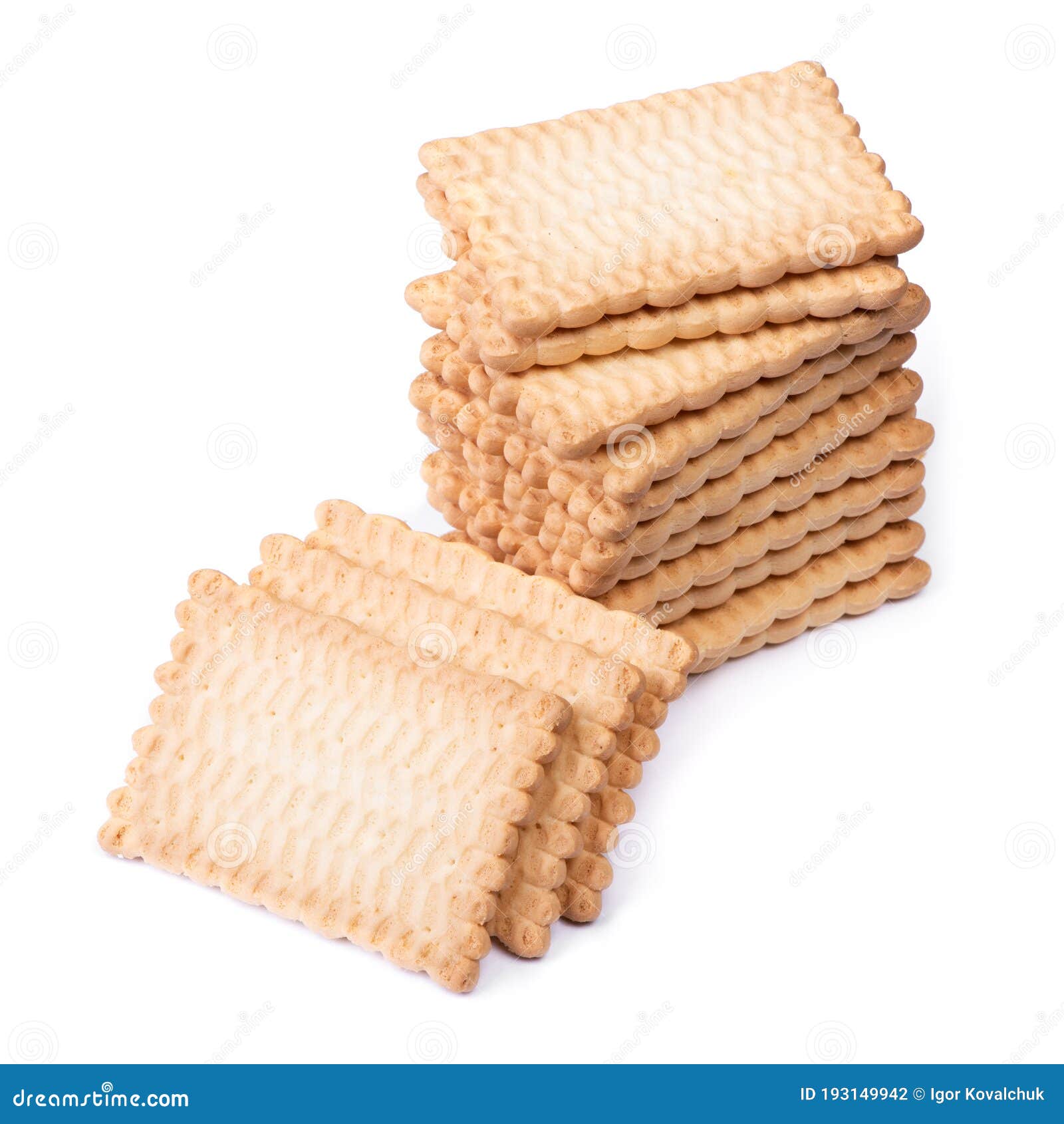 Stack of Rectangular Cookies Stock Photo - Image of isolated, pile ...