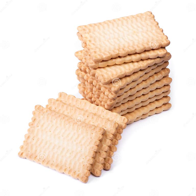 Stack of Rectangular Cookies Stock Photo - Image of isolated, pile ...