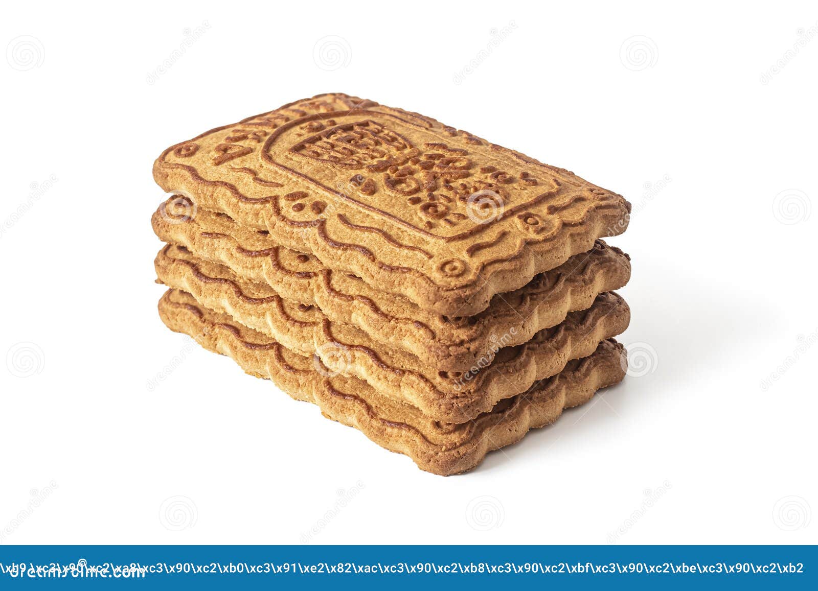 Stack of Rectangular Cookies on a White Background Stock Image - Image ...