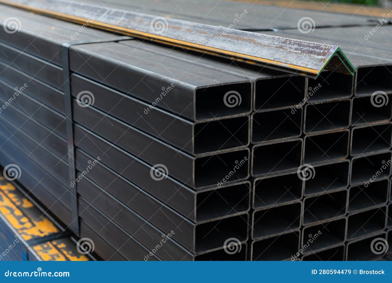Stack? of? Rectangular Metal Tubes? Stock Image - Image of metal, heap ...