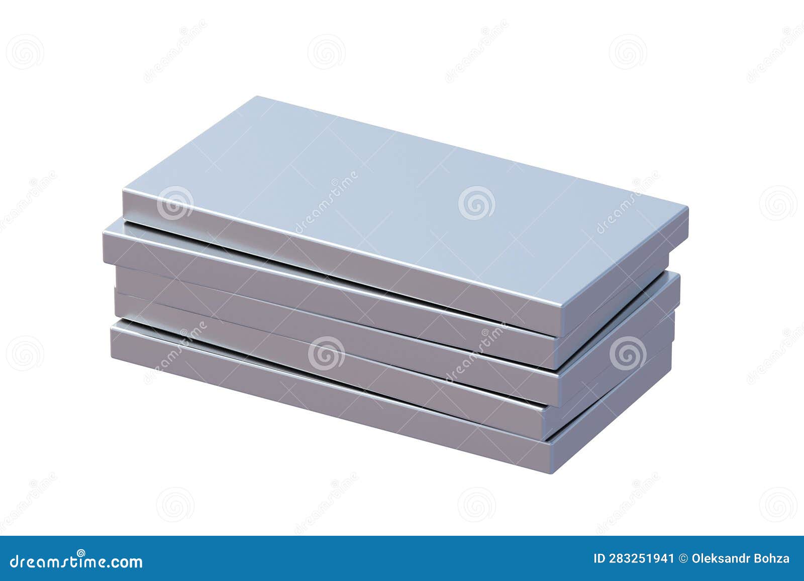 Stack of Rectangular Neodymium Magnet Isolated on White Background ...