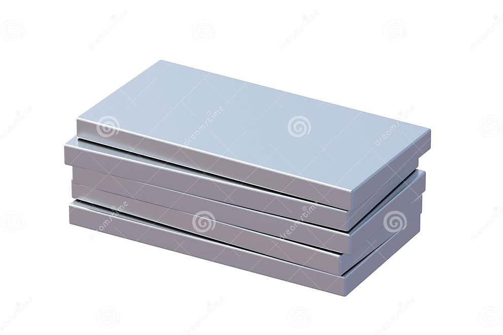Stack of Rectangular Neodymium Magnet Isolated on White Background ...
