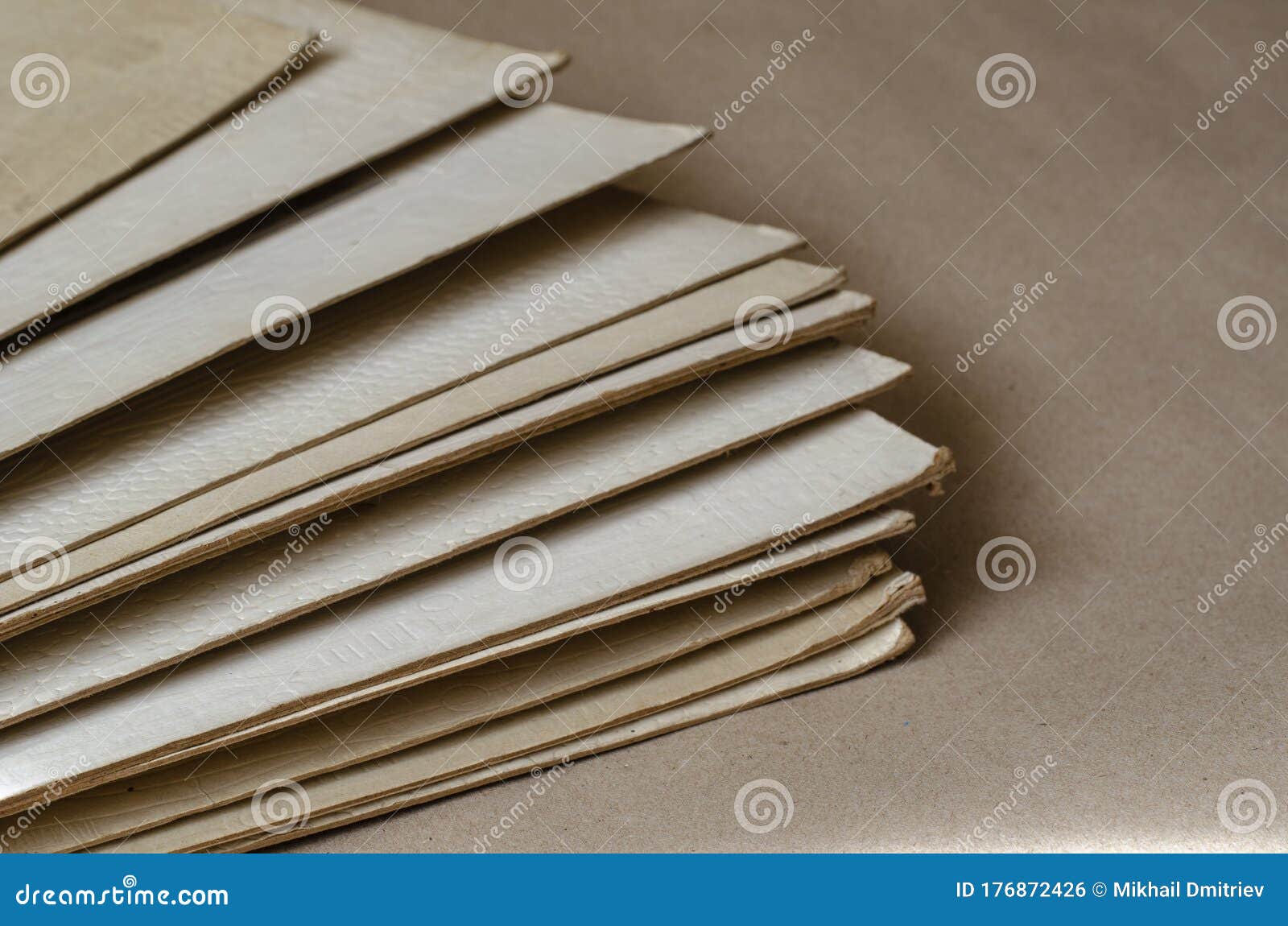 Stack of Rectangular Sheets of Recycled Paper Stock Photo - Image of ...