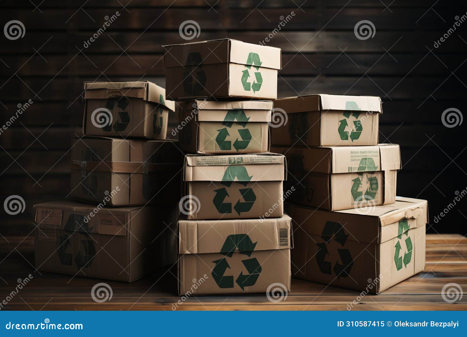 Stack of recyclable boxes stock illustration. Illustration of waste ...