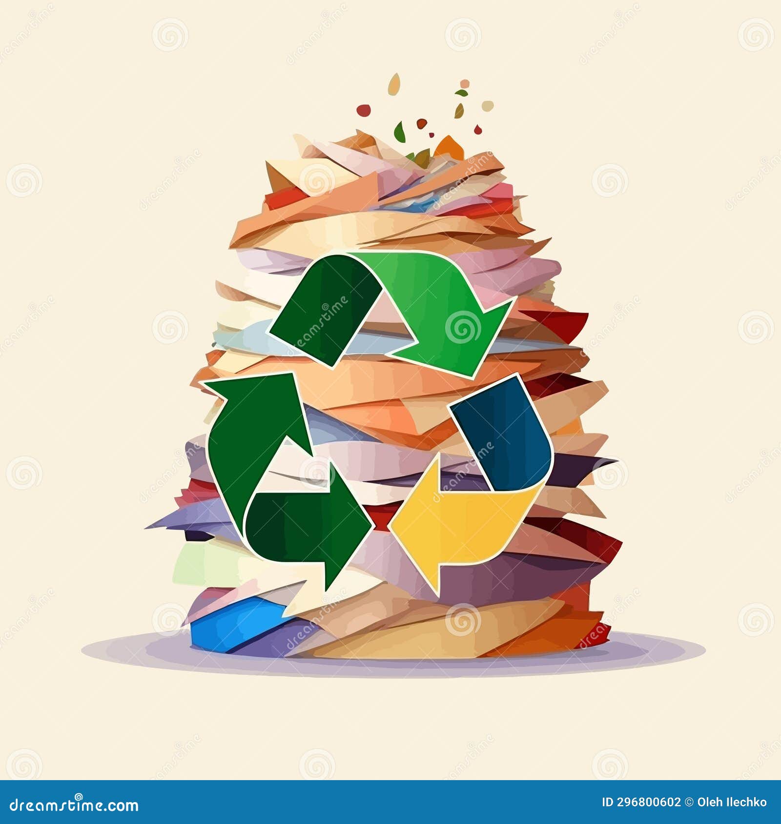 Stack of Recycled Paper Vector Flat Isolated Illustration Stock ...