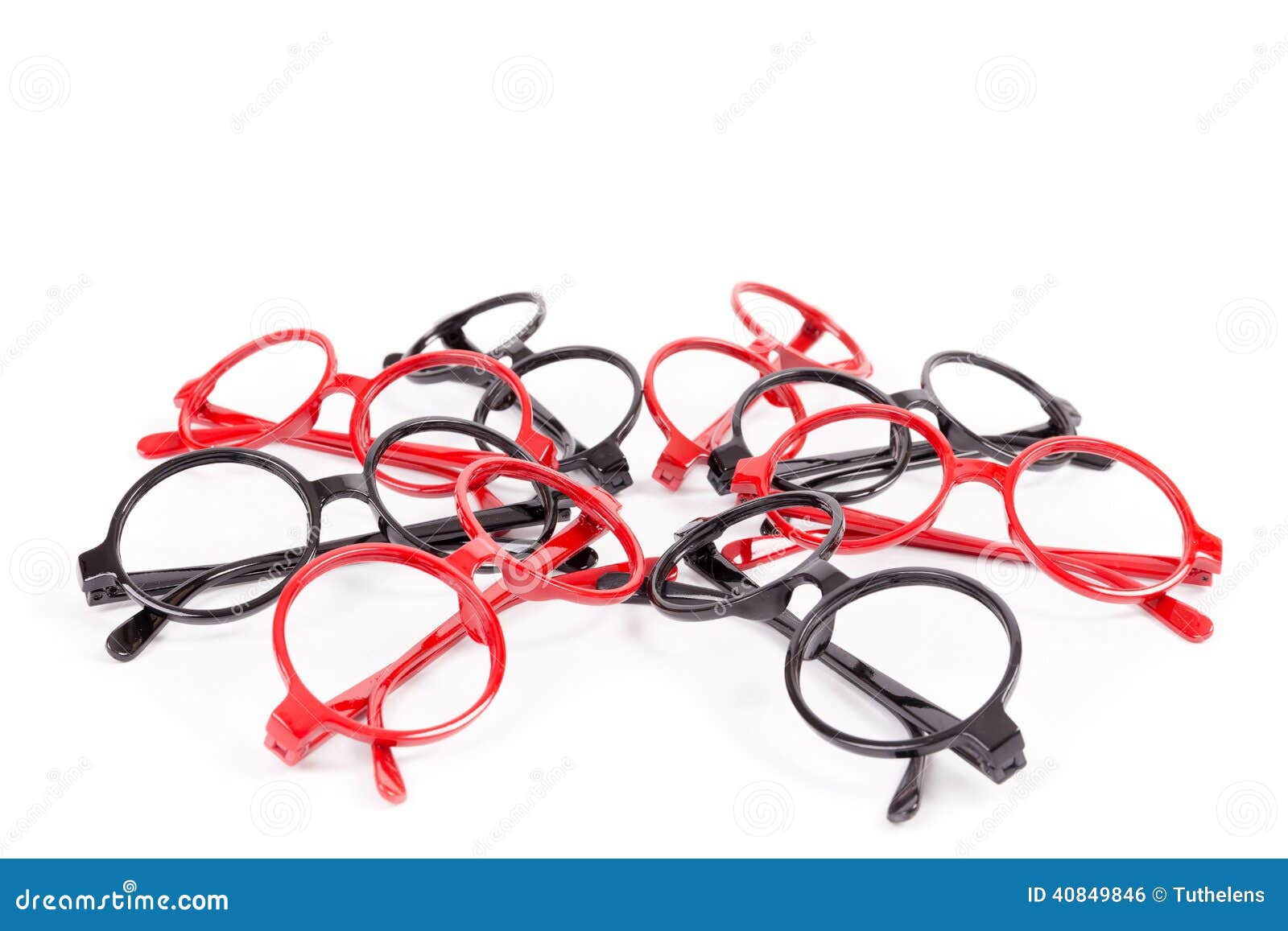 Stack of Red and Black Glasses Stock Photo - Image of isolated, fashion ...