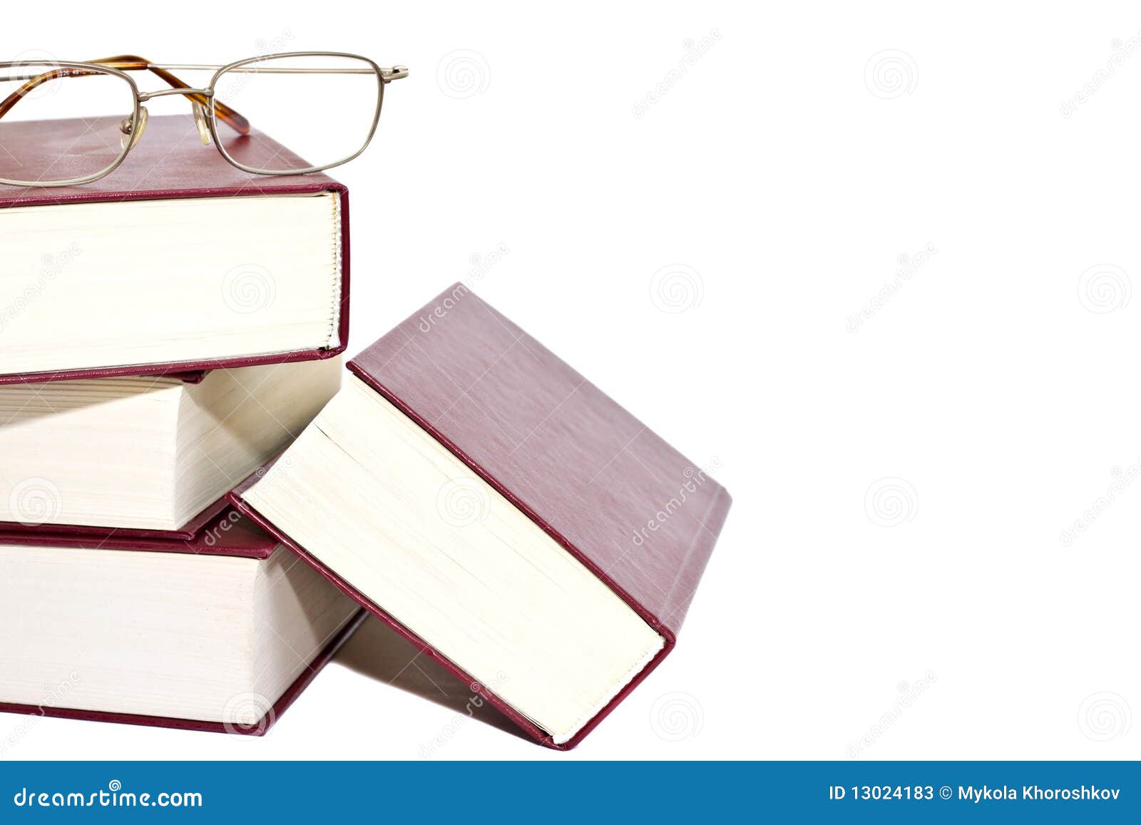 Stack of Red Book and Eyeglasses Stock Image - Image of background ...