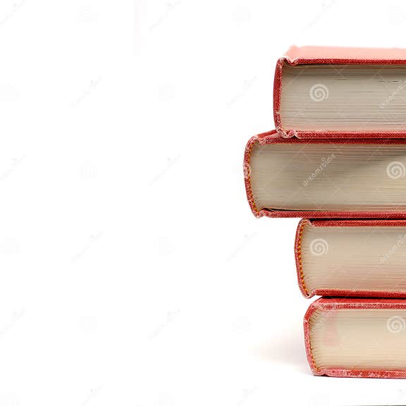 Stack of Red Books stock image. Image of open, document - 10467803