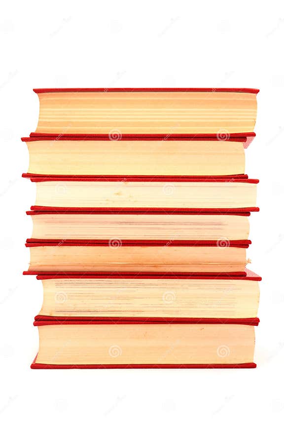 Stack of red books stock image. Image of novels, tall - 4313123