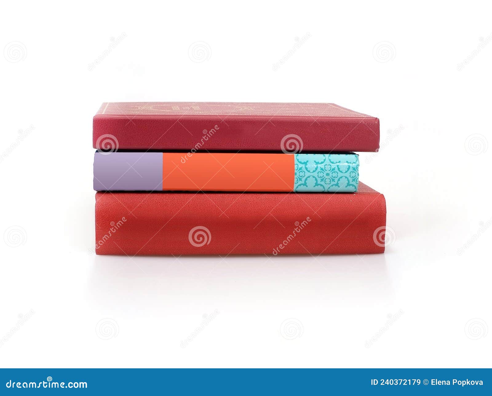 Stack of Red Books Isolated on a White Background Stock Image - Image ...
