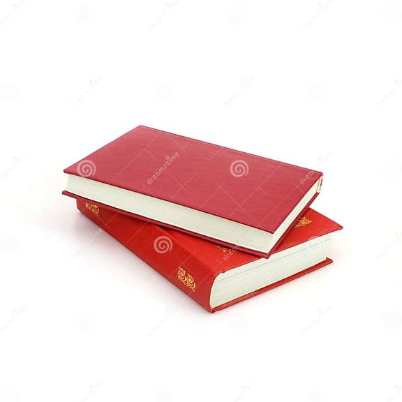 Stack of Red Books Isolated on a White Background Stock Image - Image ...