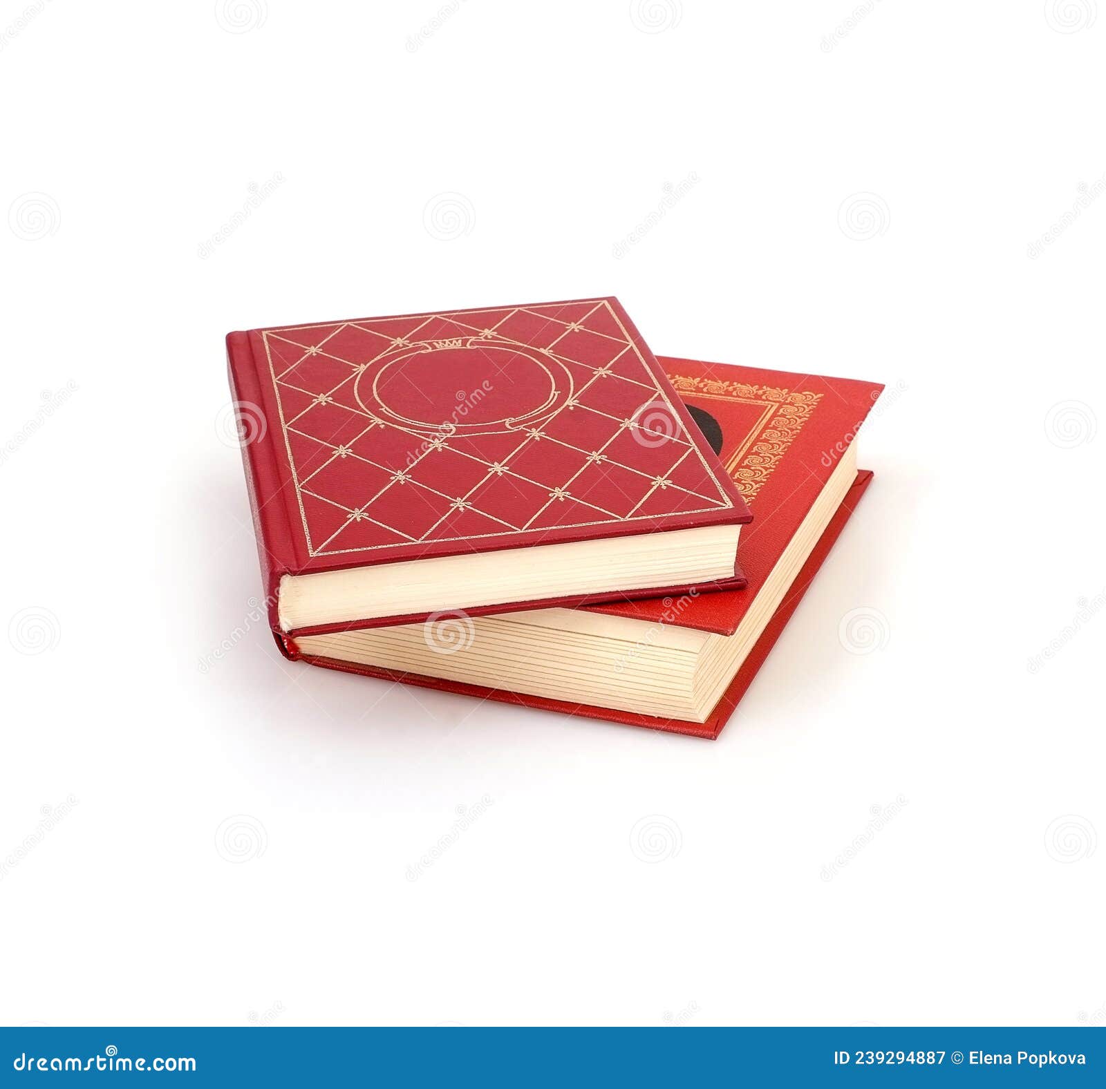 Stack of Red Books Isolated on a White Background Stock Image - Image ...