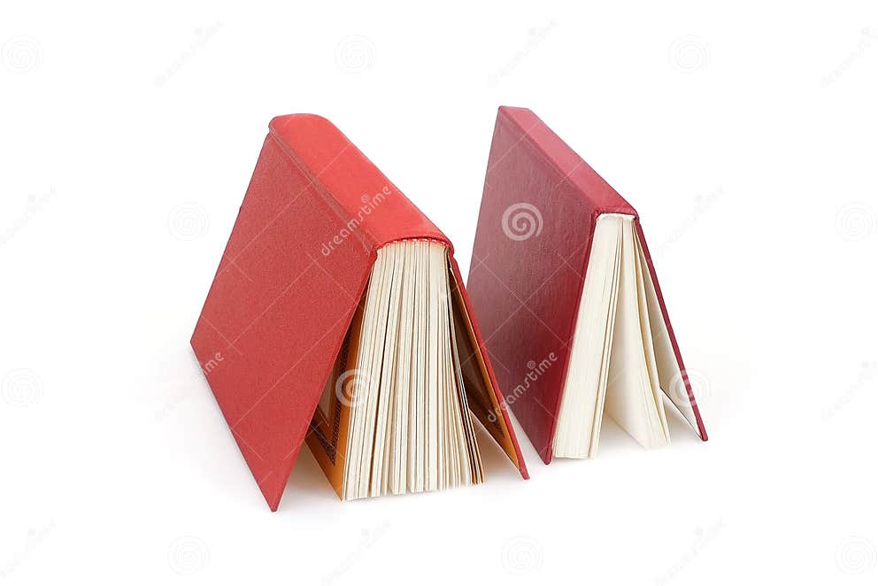 Stack of Red Books Isolated on a White Background Stock Image - Image ...